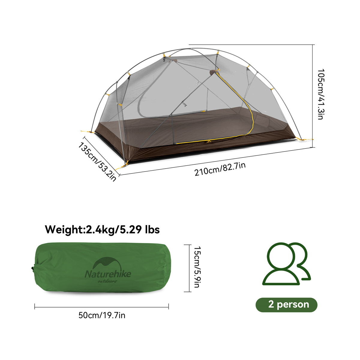 Mongar 2 People Camping Tent – Naturehike-au
